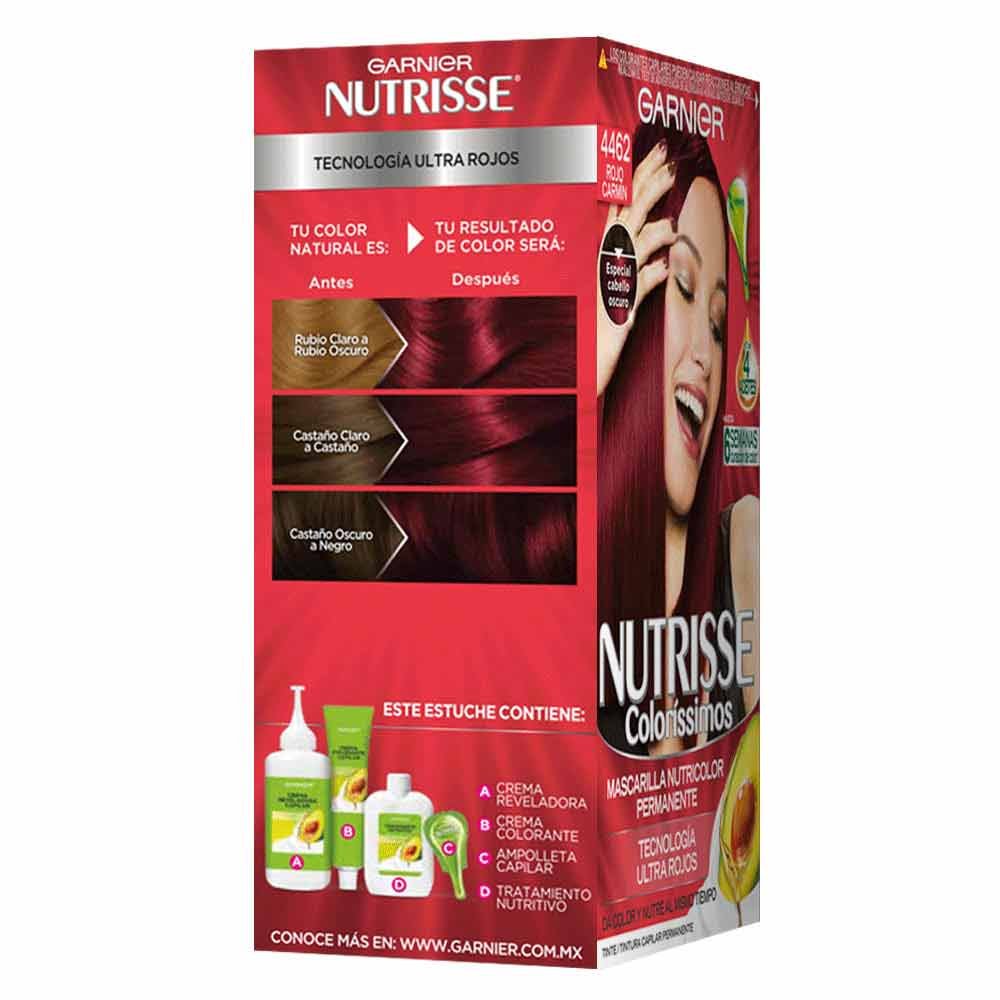 Tinte rojo Nutrisse Colorísimos - Color Rojo Carmín 4462 |Garnier México