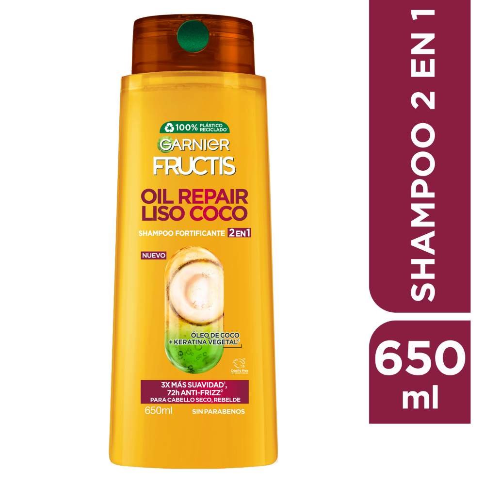 Shampoo 2 en 1 Oil Repair Liso Coco | Garnier México