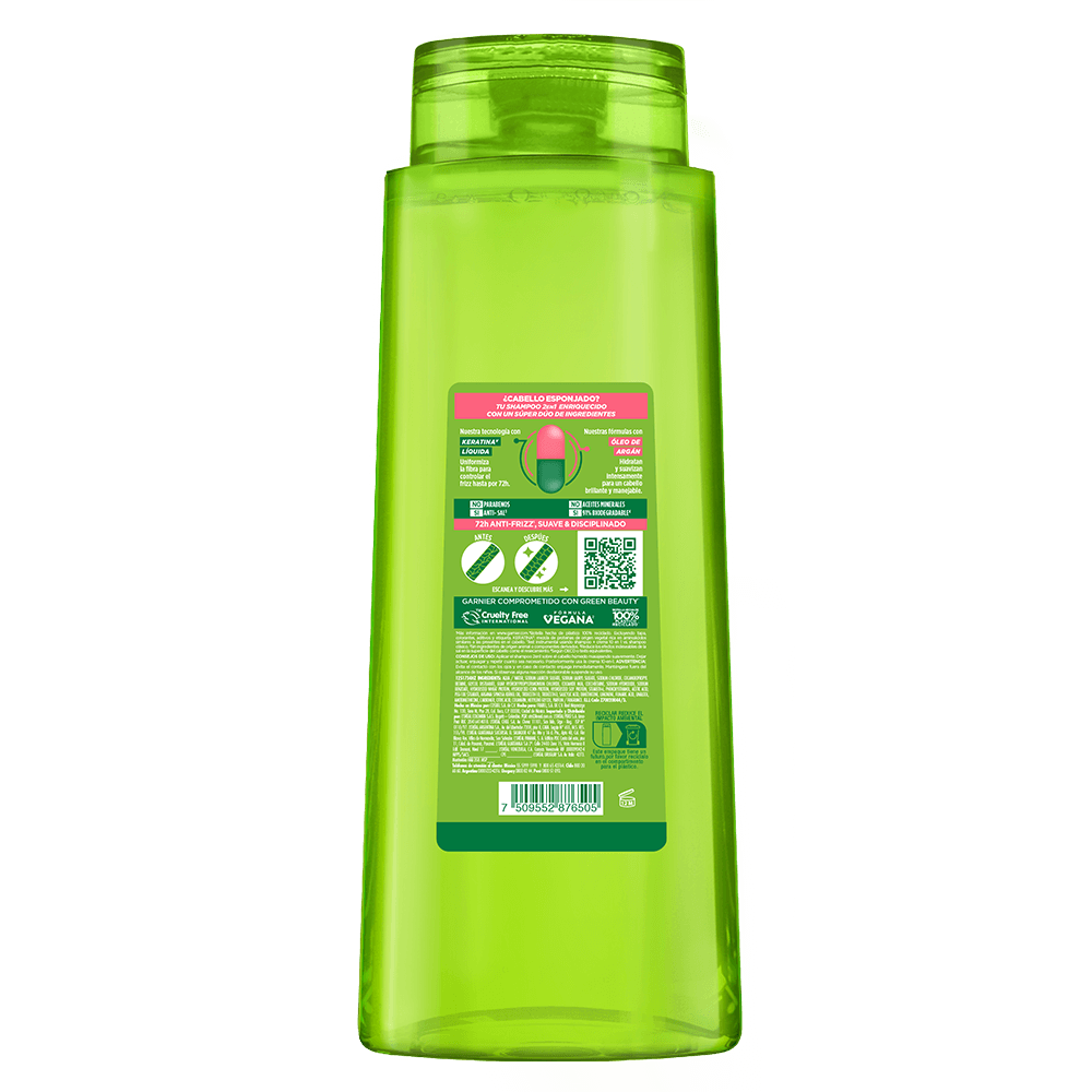 Shampoo 2 En 1 Anti Frizz Fructis Adiós Esponjado | Garnier