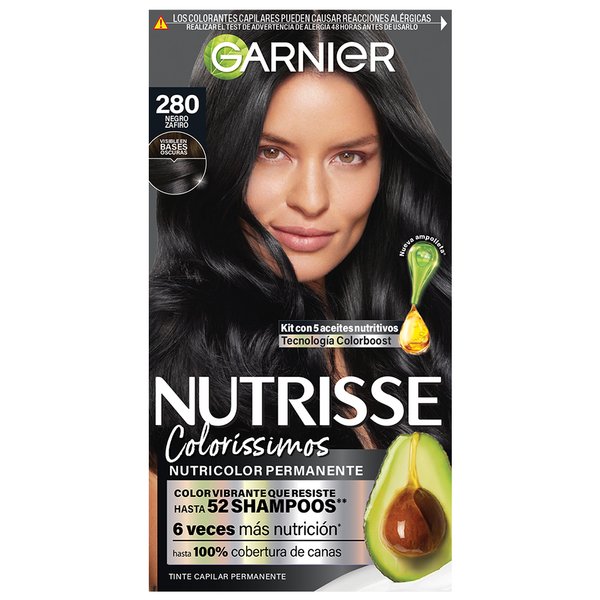 Tinte 280 Color Negro Zafiro Nutrisse Colorissimos | Garnier