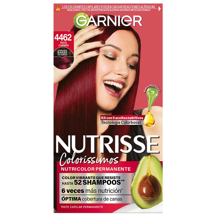 Tinte Nutrisse Colorísimos Color Rojo Carmín 4462 |Garnier