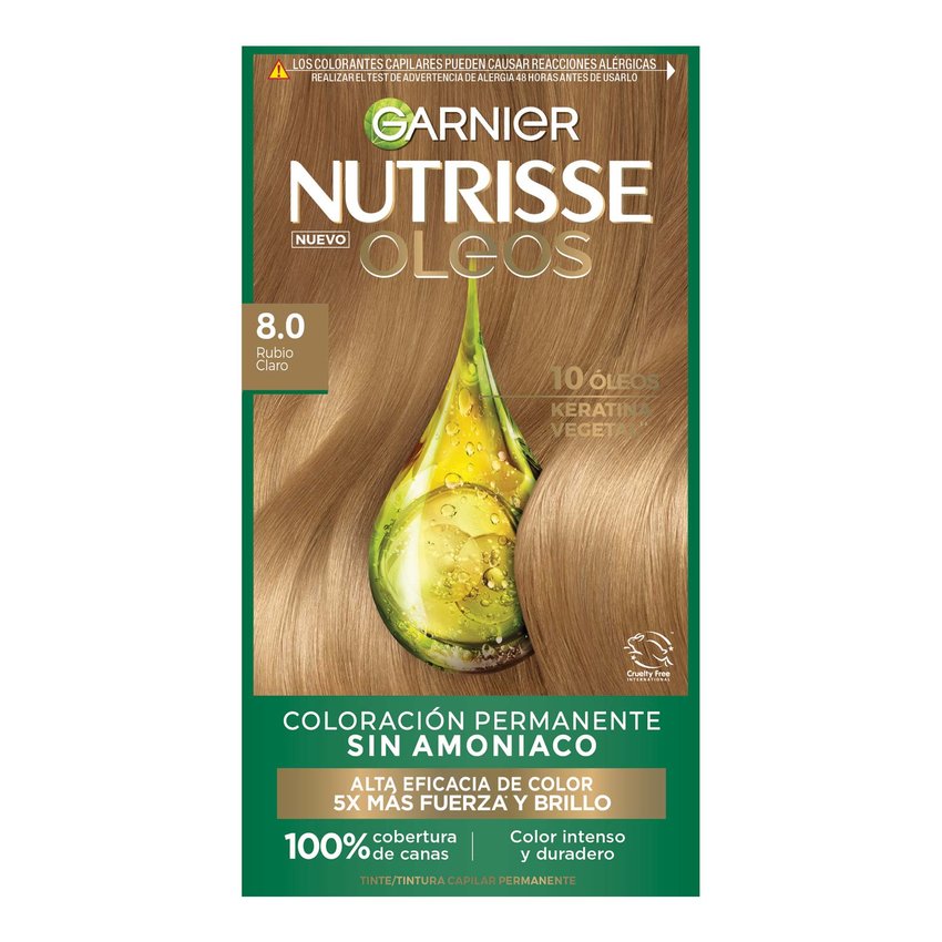 Tono 80 rubio claro | Nutrisse Oleos | Garnier México